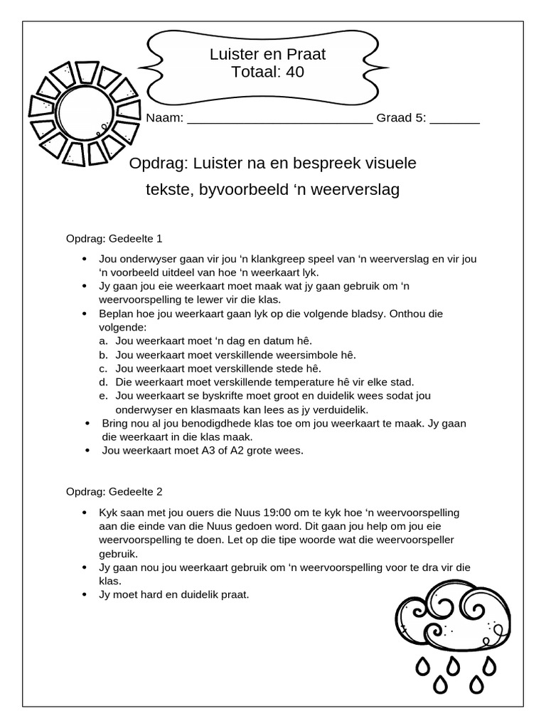 TAAK 6 Luister en Praat Visuele Teks en Inligtingteks | PDF