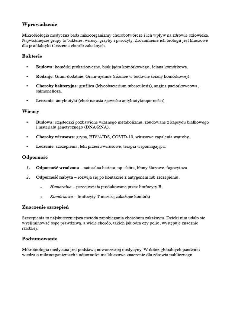 Mikrobiologia Medyczna - Bakterie, Wirusy I Odporność | PDF