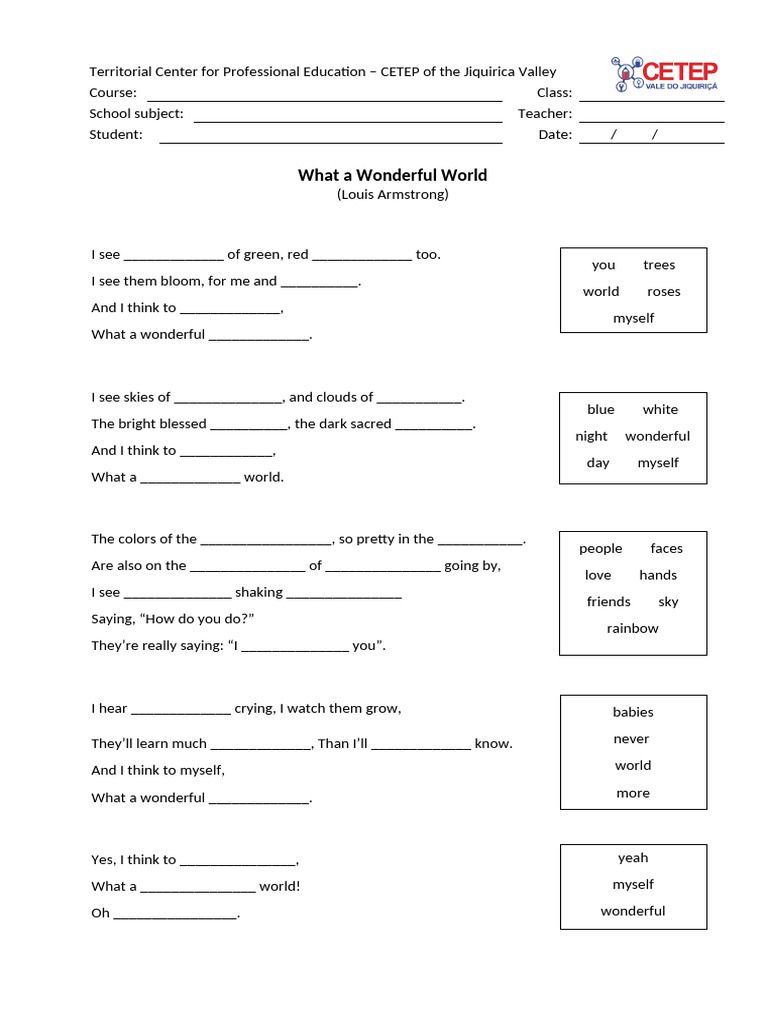 What a Wonderful World | PDF