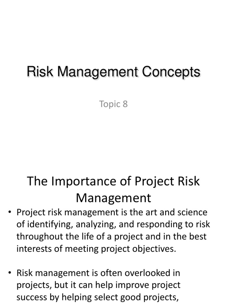 Risk Management Concepts: Topic 8 | PDF | Risk Management | Brainstorming