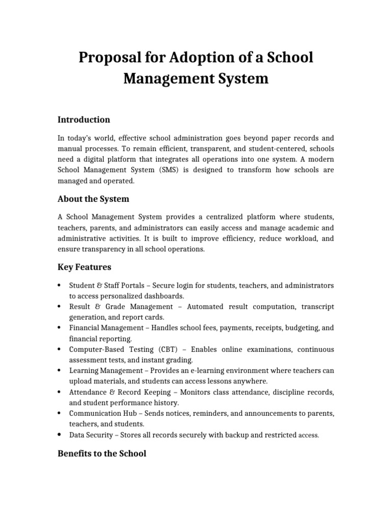 School Management System I | PDF | Educational Technology | Computing