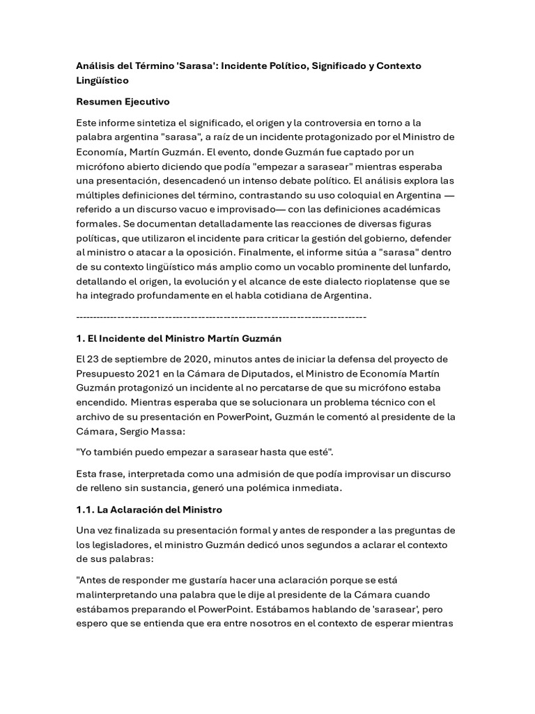 Análisis Del Término Sarasa | PDF
