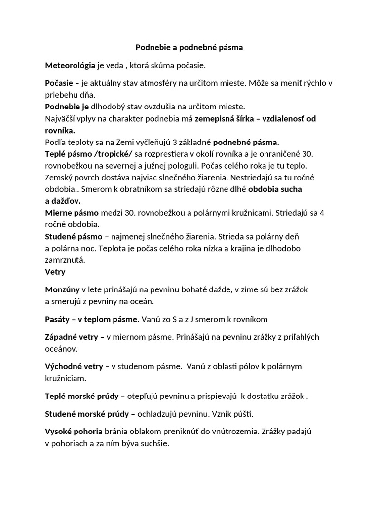 Podnebie | PDF
