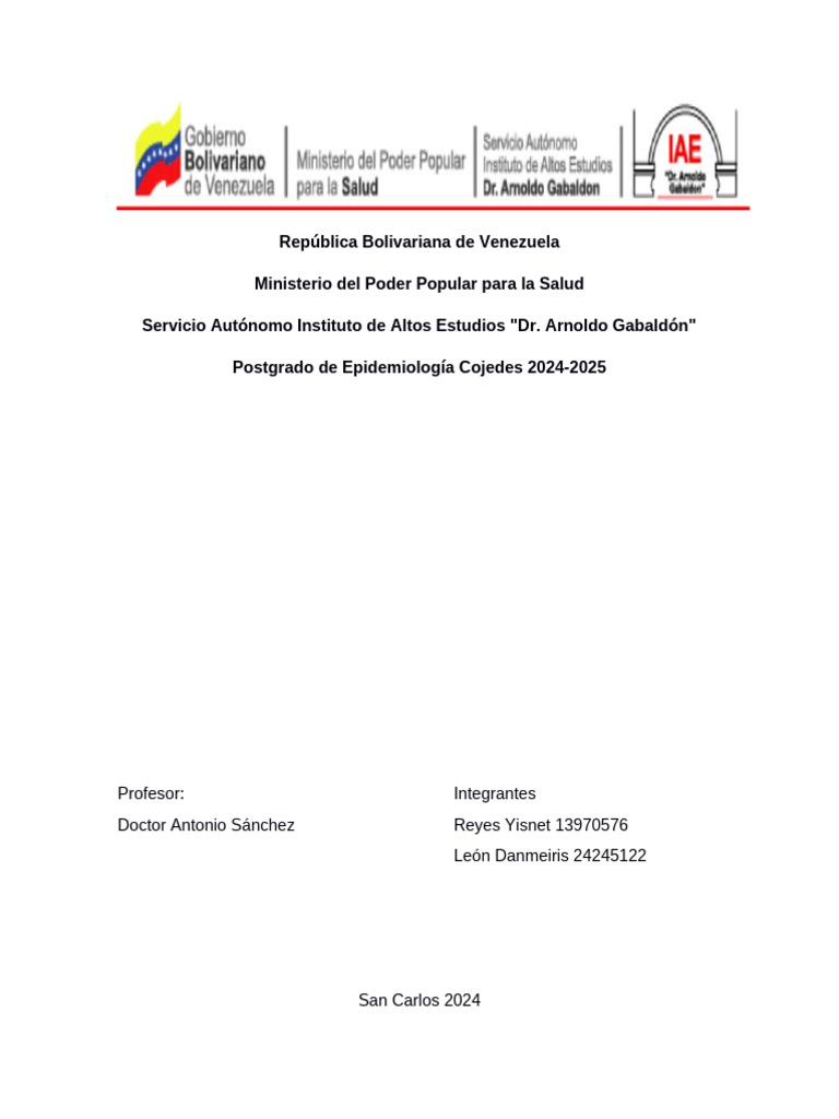 Epidemiología del Dengue en Venezuela 2024 | PDF | Especialidades ...