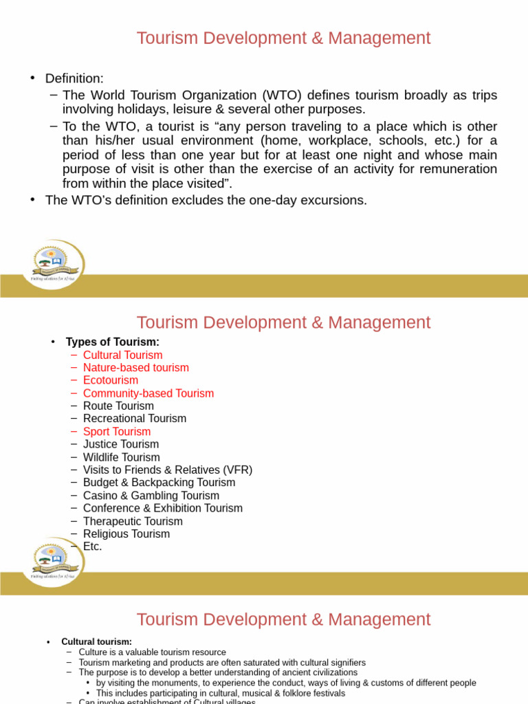 Cdev012 Presentation 7.tourism Development | PDF | Tourism | Recreation