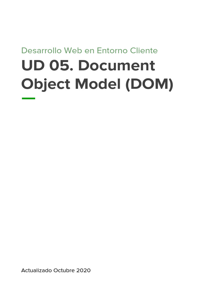UD 05 - Document Object Model (DOM) | PDF | Modelo de objeto de documento | Script Java