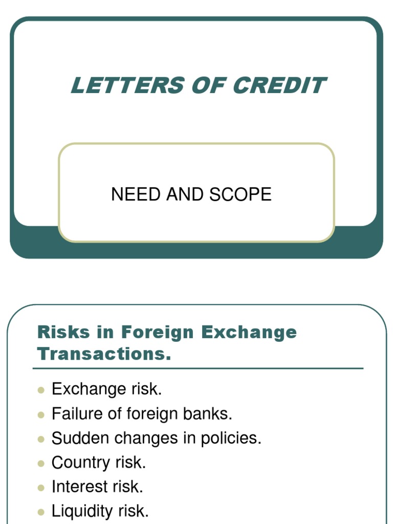 Understanding Letters of Credit and Risks | PDF | Letter Of Credit ...