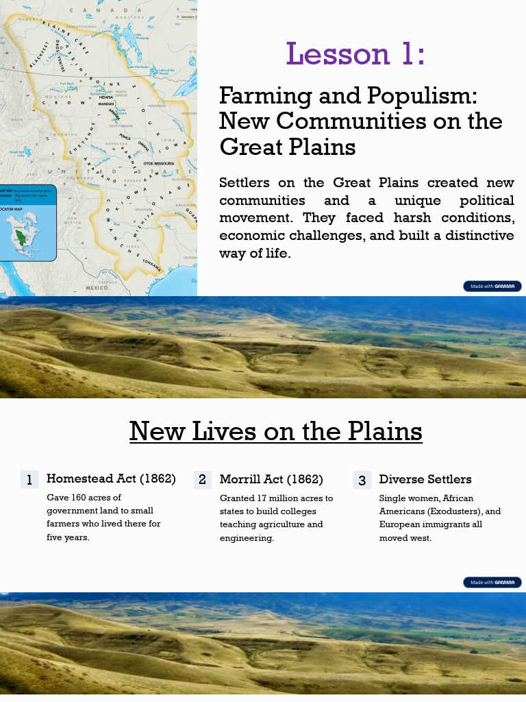 Lesson 1 Farming and Populism New Communities On The Great Plains 2025 ...