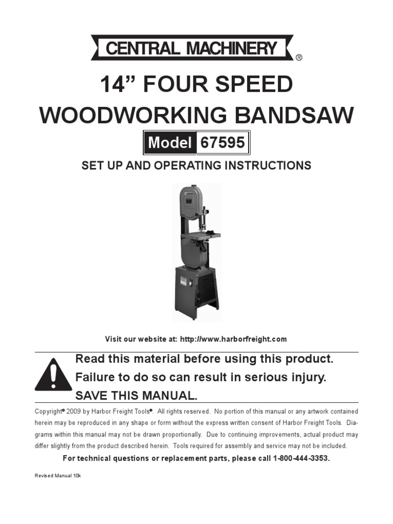 Bandsaw Manual | Screw | Belt (Mechanical)