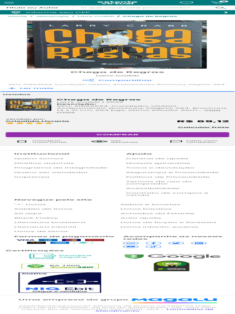 Chega de Regras - Crisalida Livraria Estante Virtual | PDF