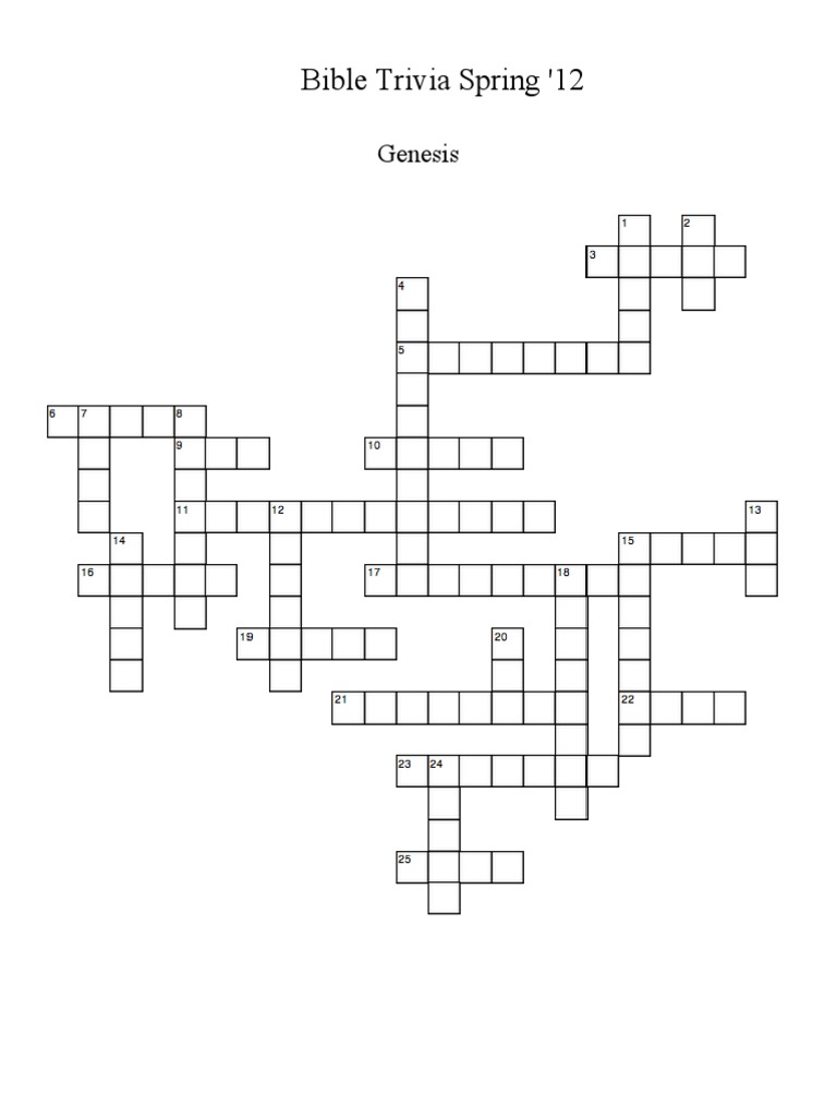 Genesis Crossword Puzzle Trivia | PDF | Religion & Spirituality