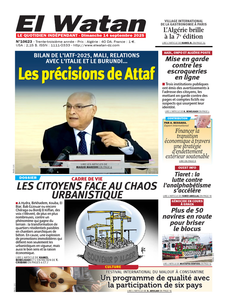 El Watan Du 14 Septembre 2025 | PDF | Audit | Algérie