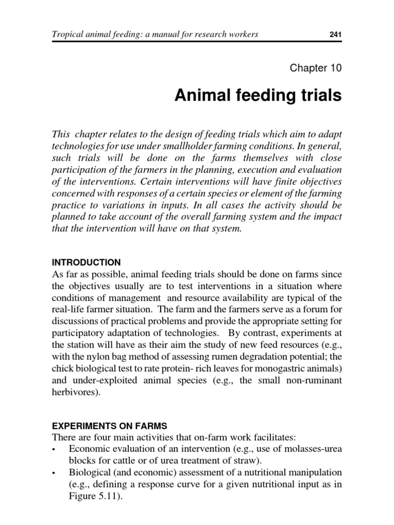 Animal Feeding Trials: Tropical Animal Feeding: A Manual For Research ...
