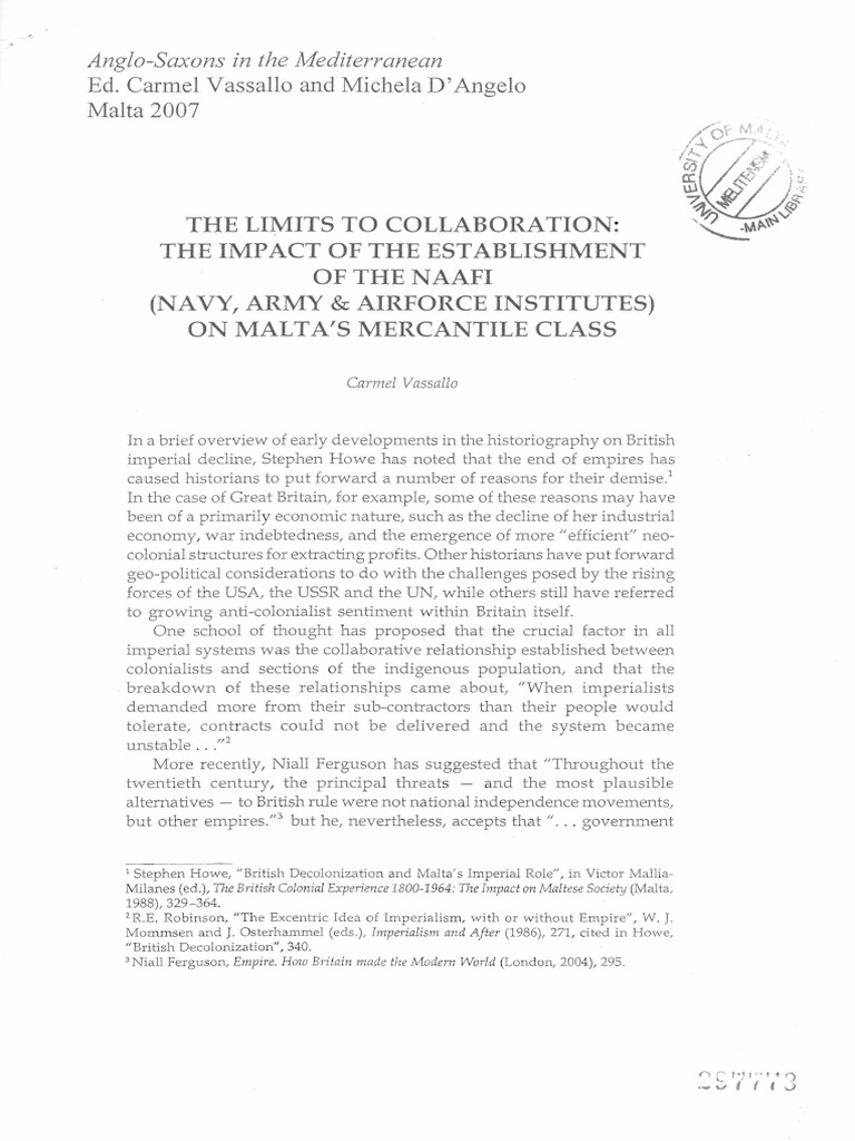 The Limits To Collaboration, The Impact of The Establishment of The ...