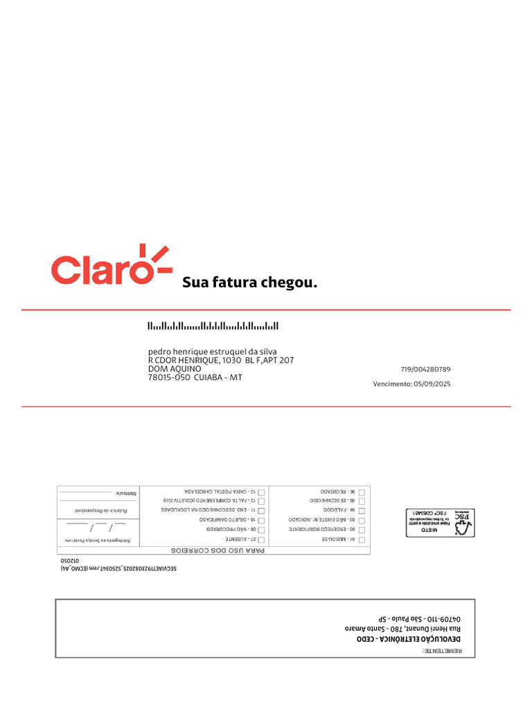 Fatura | PDF | Bancos | Serviços financeiros