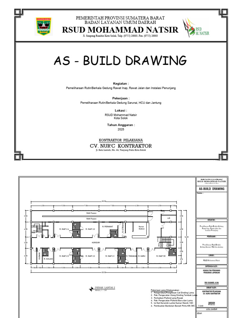 AS-BUILD Drawing Pemeliharaan RSUD 2025 | PDF