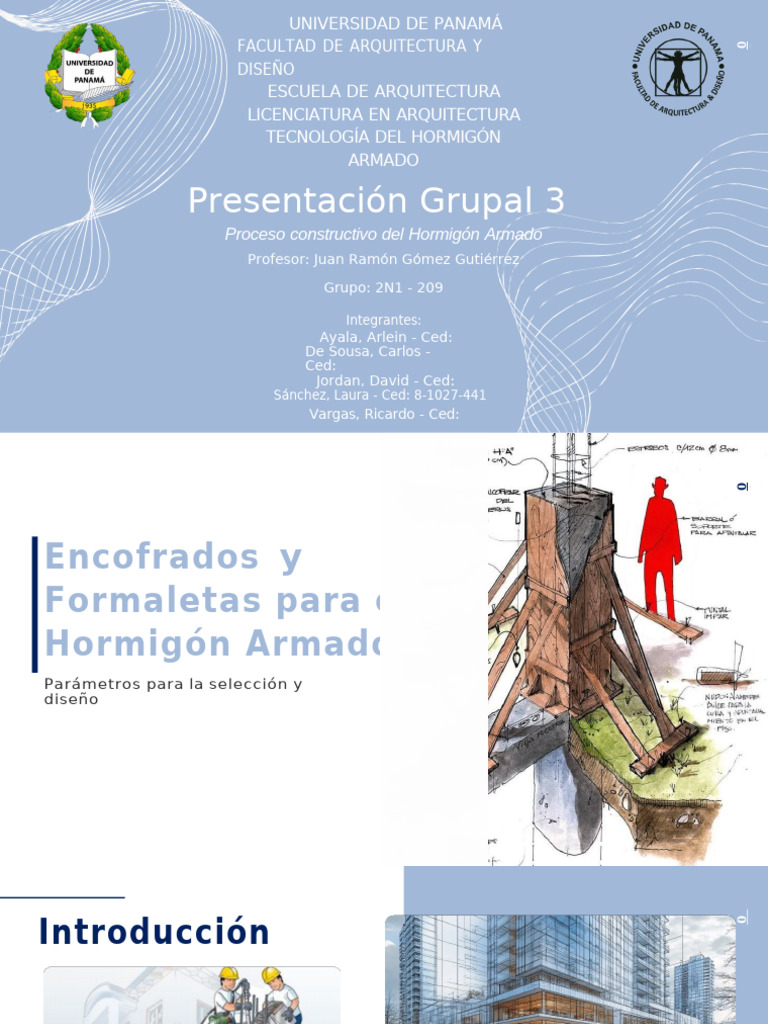 Encofrados y Formaletas para el Hormigón Armado. Parámetros para la ...