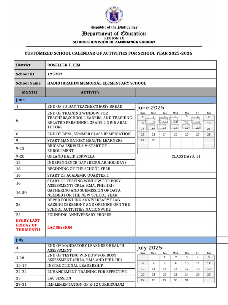 HIMES School Calendar 2025 2026 | PDF | Observances | Traditions