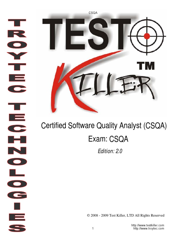 Certified Software Quality Analyst (CSQA) Exam: CSQA: Edition: 2.0 | PDF