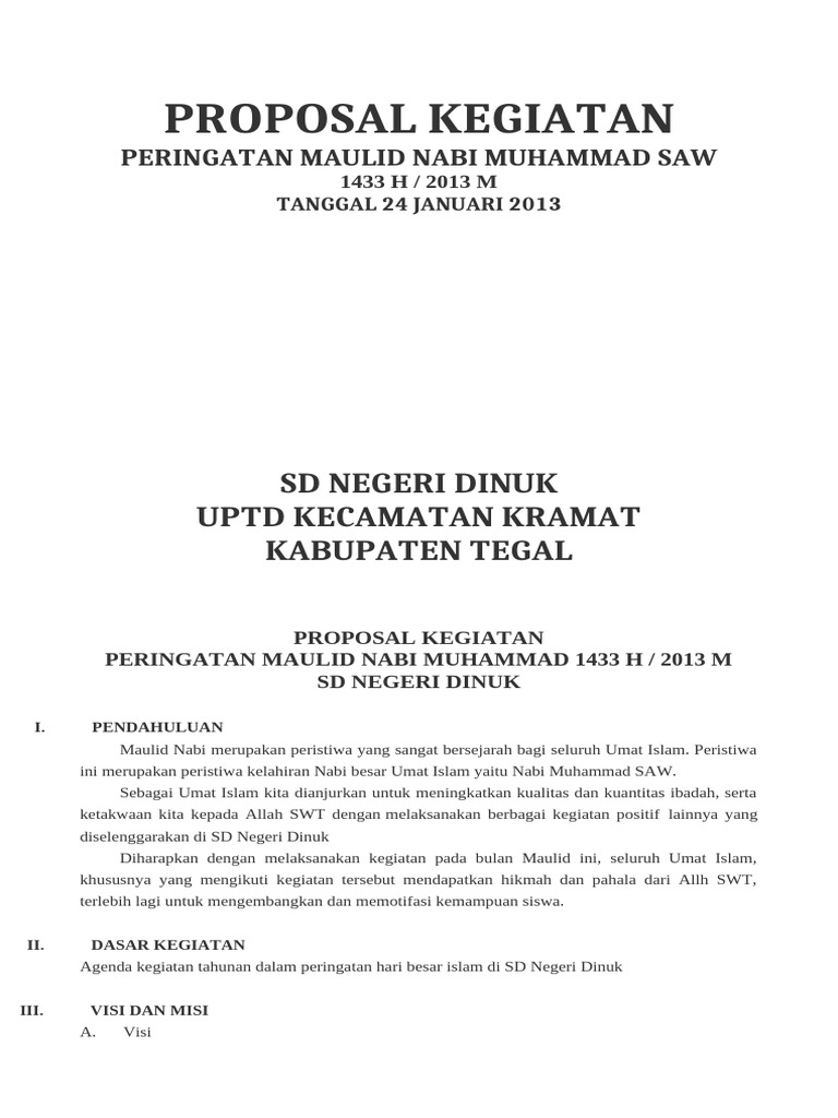 proposal maulid nabi | PDF