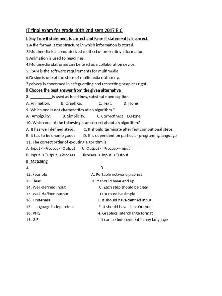 IT Grade 10th | PDF