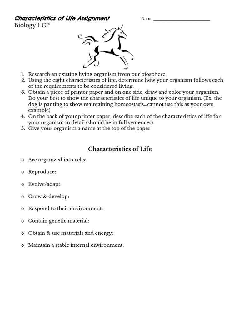 Create Your Own Organism (HW) | PDF