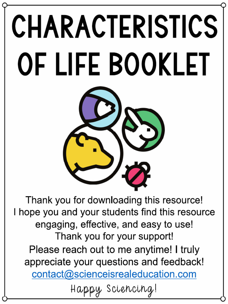 Characteristics of Life Booklet | PDF