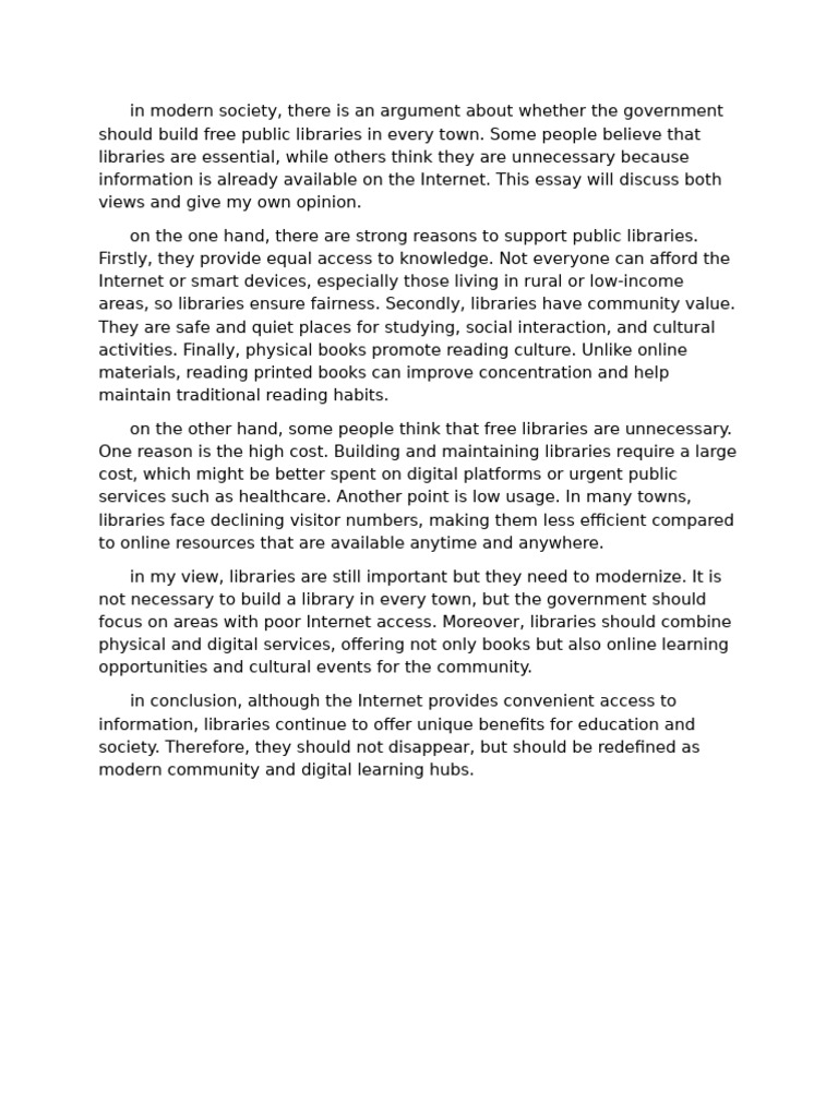 Importance of Public Libraries Today | PDF