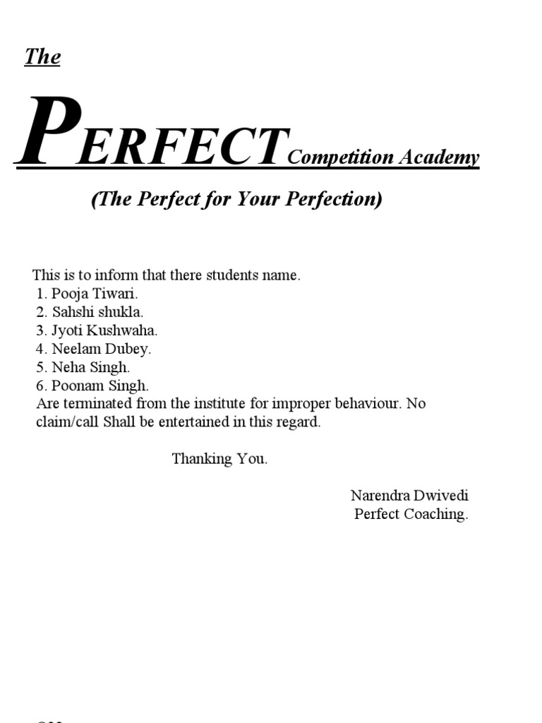 Erfect: Competition Academy (The Perfect For Your Perfection) | PDF ...