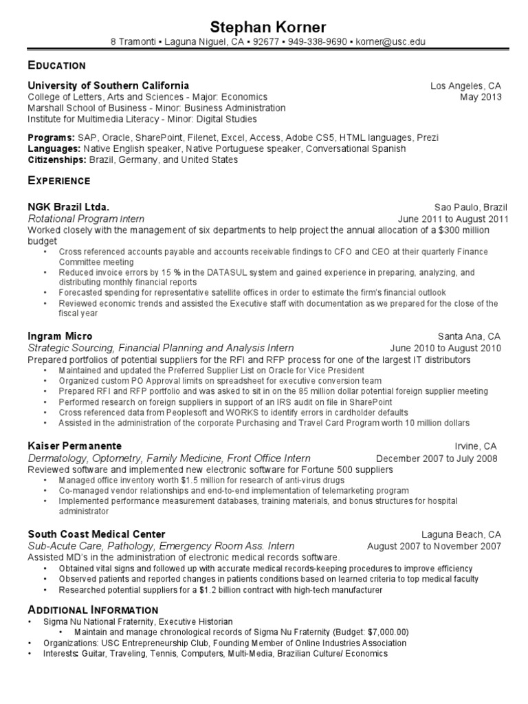 Stephan Korner's Professional Profile | PDF | Oracle Corporation ...