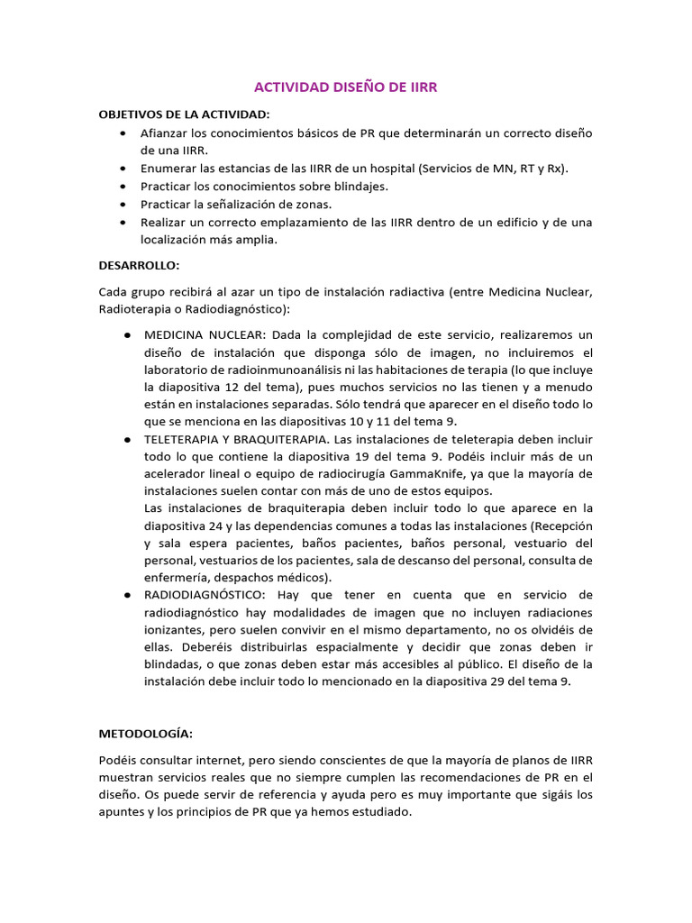Diseño de Instalaciones Radiactivas IIRR | PDF | Radiología