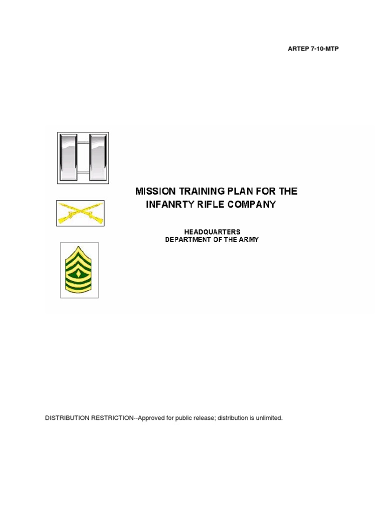 ARTEP 7-10 Mission Training Plan For The Infantry Rifle Company | PDF ...