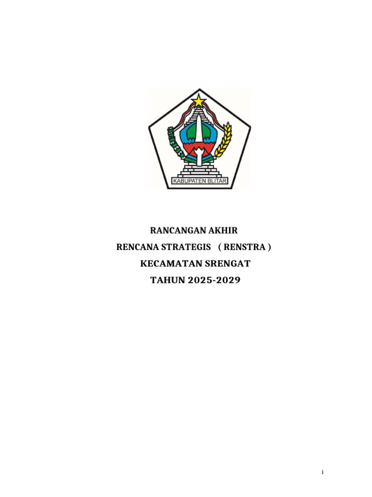 Ranwal Renstra Kecamatan Srengat 2025-2029 (1) - Copy | PDF