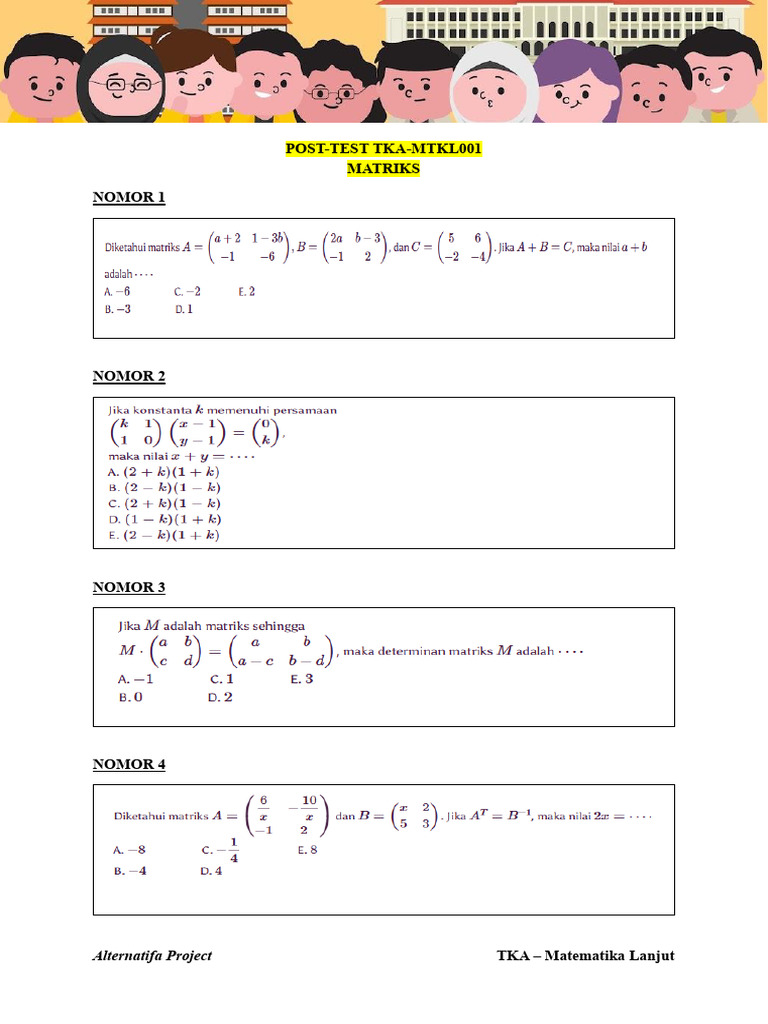 (Post Test) Tka Mtkl001 1 | PDF