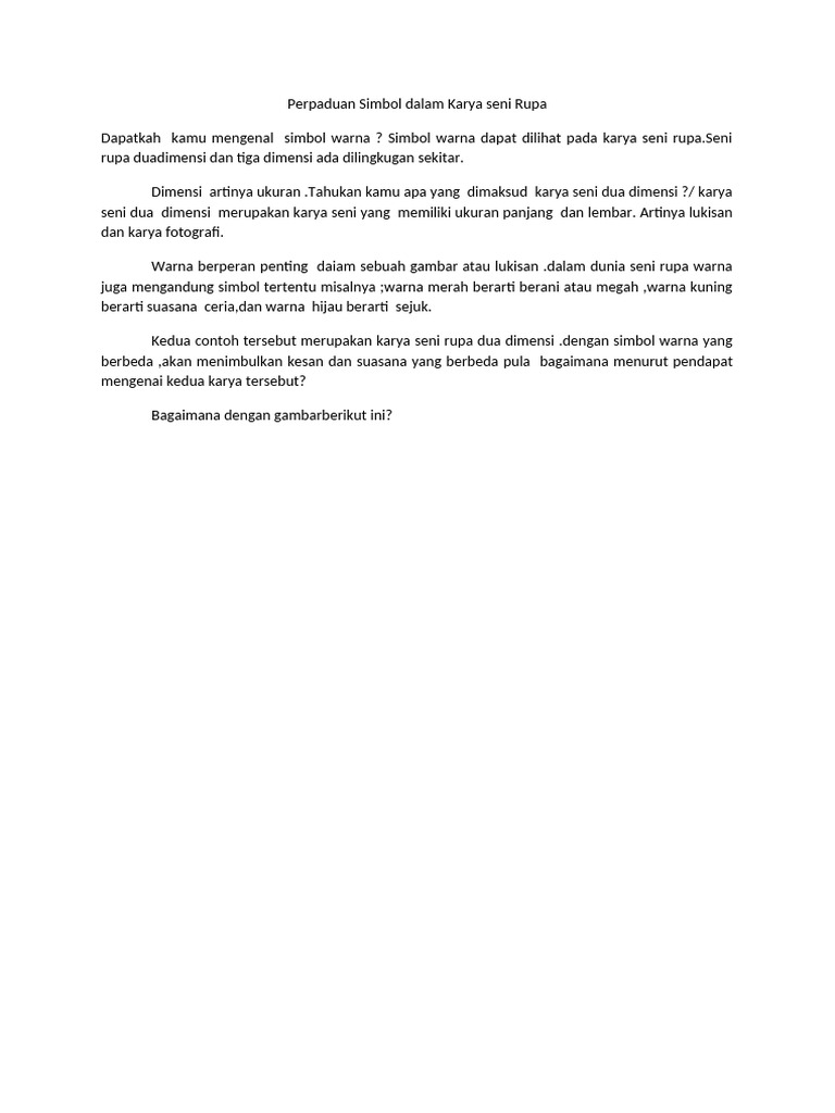 Perpaduan Simbol Dalam Karya Seni Rupa | PDF
