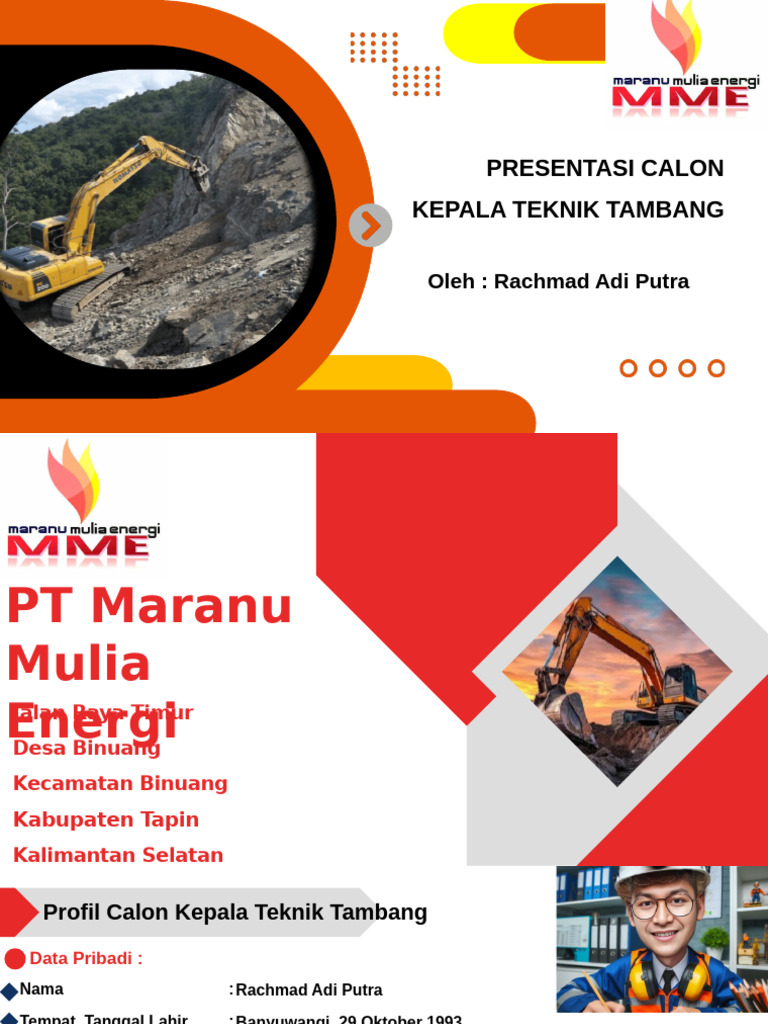 Profil Calon Kepala Teknik Tambang | PDF