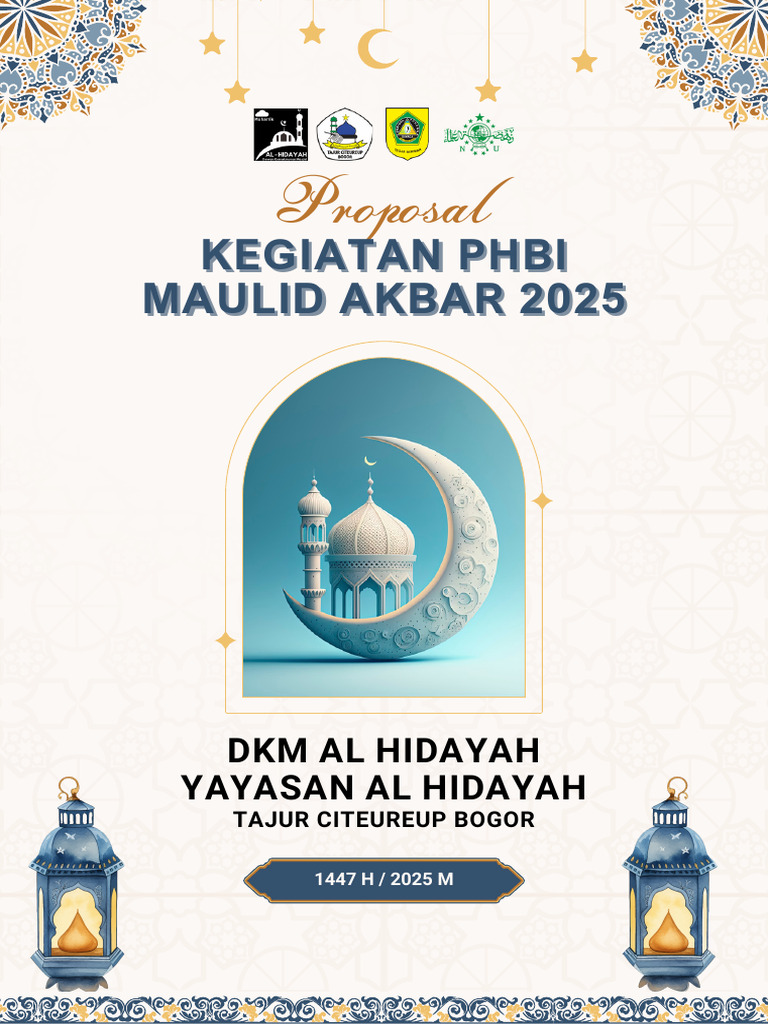 Krem Biru Elegan Islami Cover Proposal Dokumen A4 | PDF