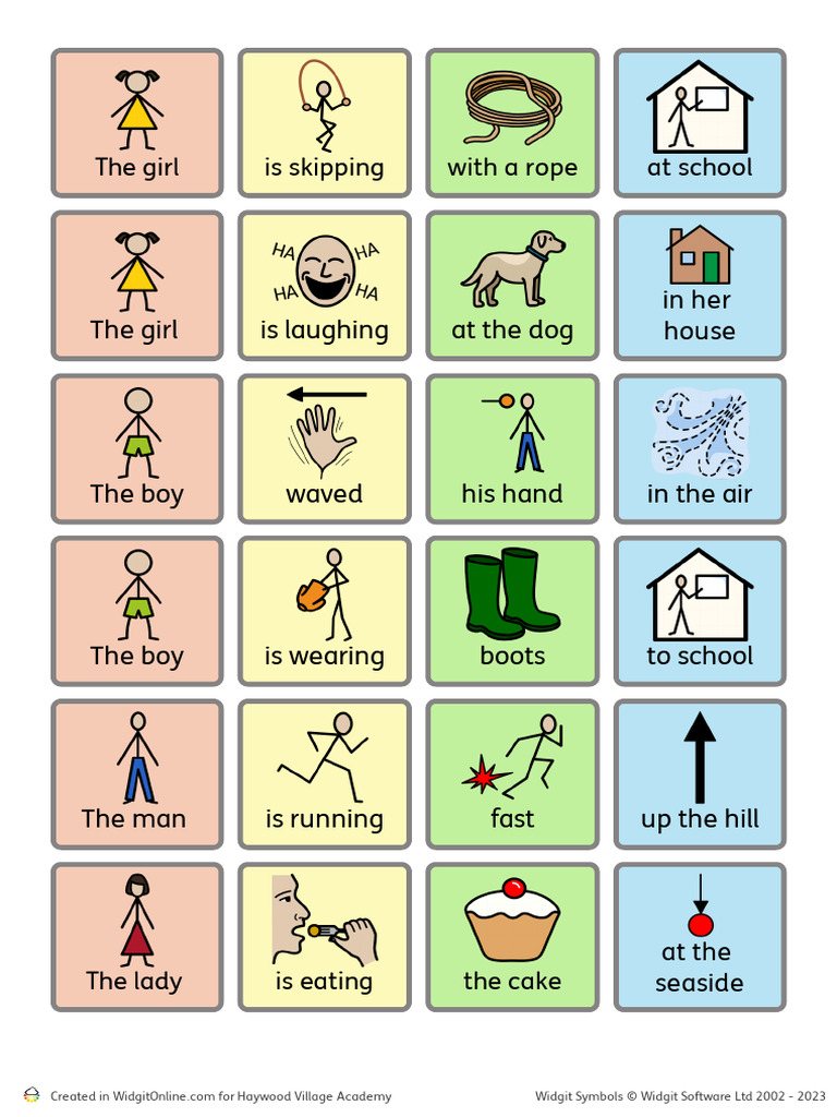 Activities with Widgit Symbols | PDF