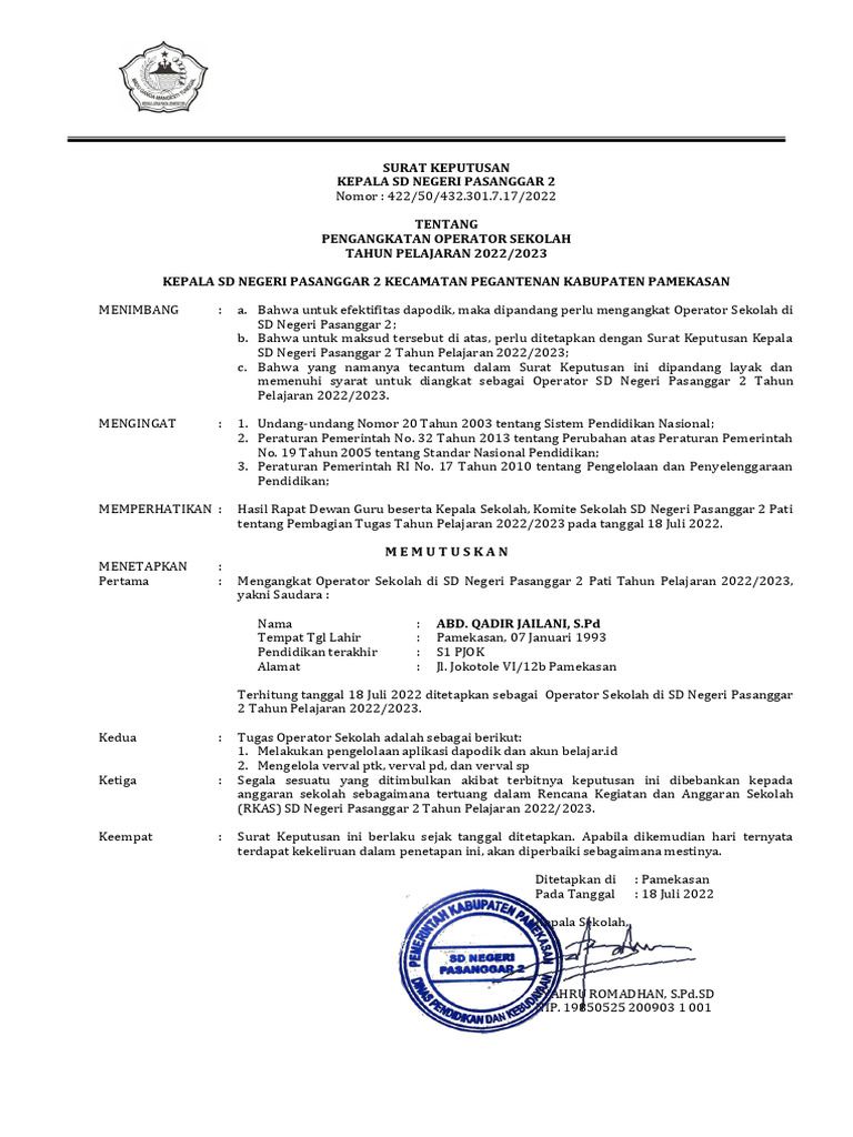 SK Operator 2022 | PDF