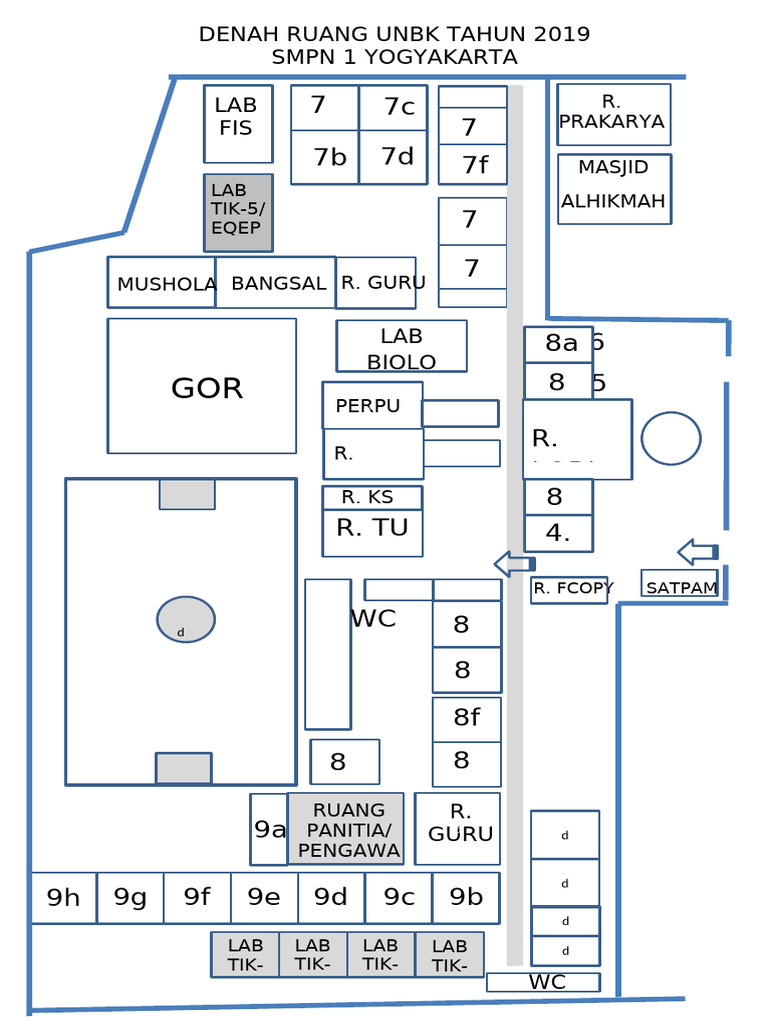 Denah Ruang UNBK SMPN 1 Yogyakarta | PDF