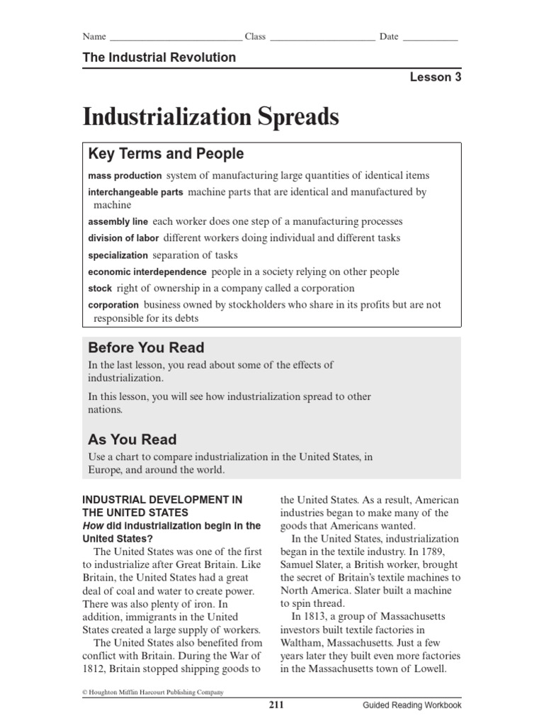 Industrialization Spread | PDF | Mass Production | Industrial Revolution