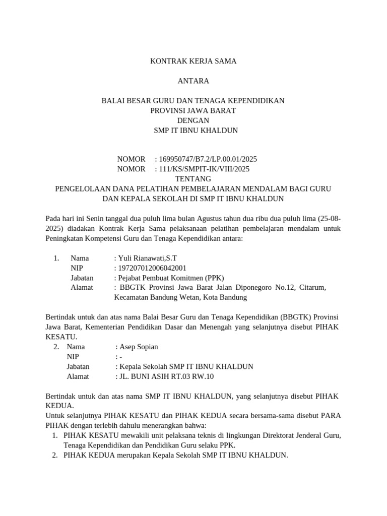 kks_Pembelajaran_Mendalam_SMP_IT_IBNU_KHALDUN_1 (2) | PDF