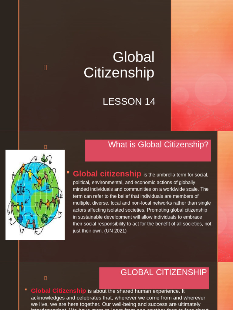 Lecture 14 Global Citizenship | PDF | Citizenship | Social Psychology