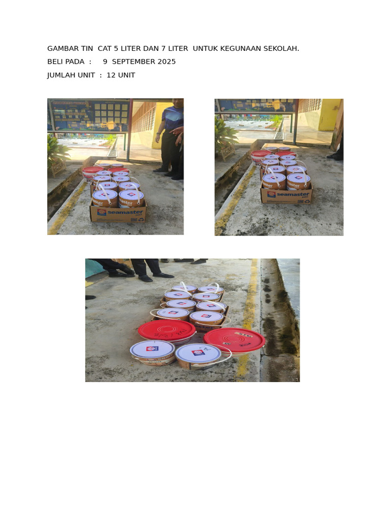 Gambar Tin Cat 5 Liter Dan 7 Liter Untuk Kegunaan Sekolah | PDF