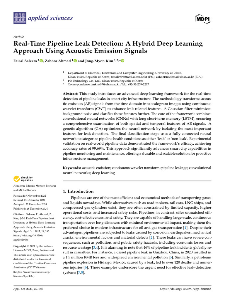 Real Time Pipeline Detection | PDF | Wavelet | Deep Learning