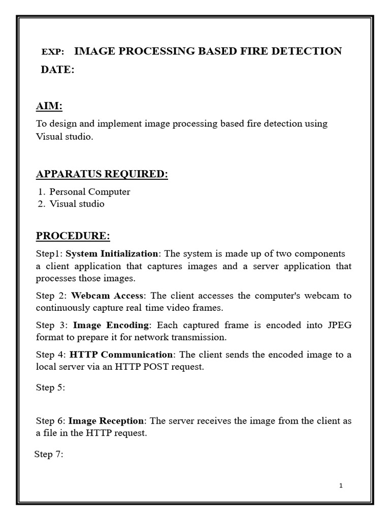 Image Processing Fire Detection System | PDF | Software | Digital ...