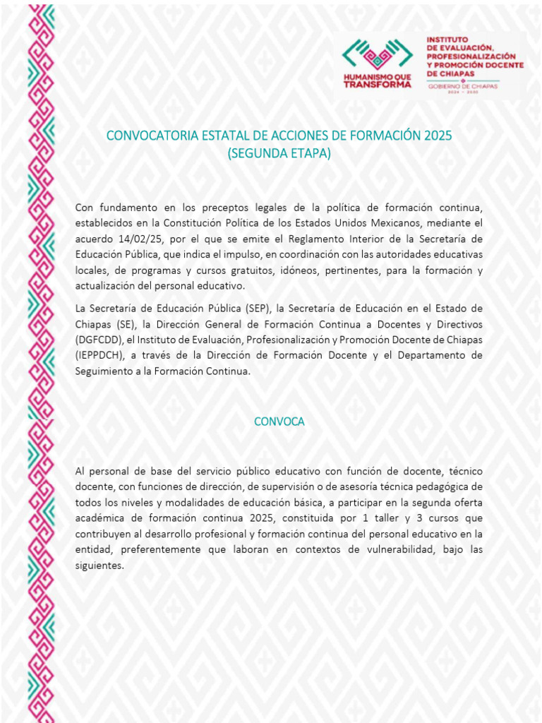 Convocatoria Estatal de Acciones de Formacion 2025 250912 123000 | PDF | Educación de la primera ...