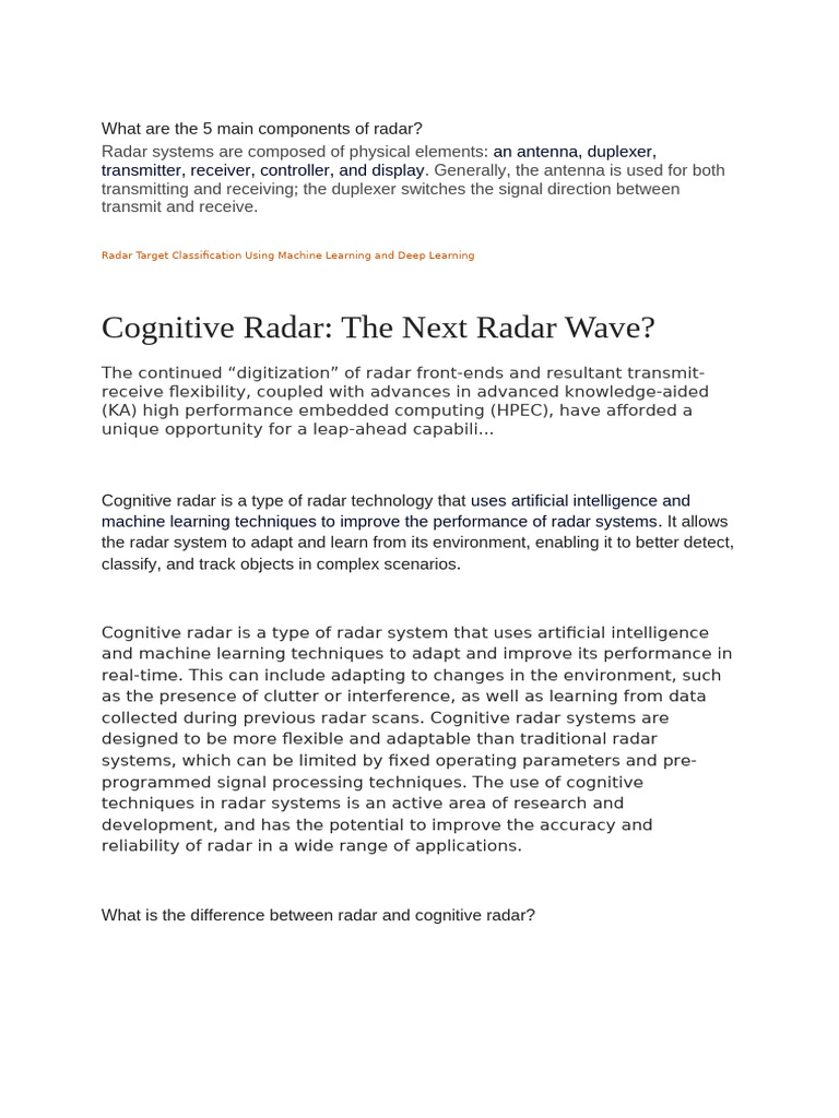 Machine Learning For Signal Processing | PDF | Wavelet | Radar