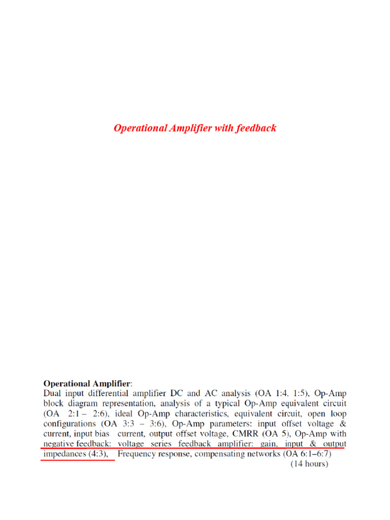 Voltage-Series Feedback Amplifier Analysis | PDF | Operational ...