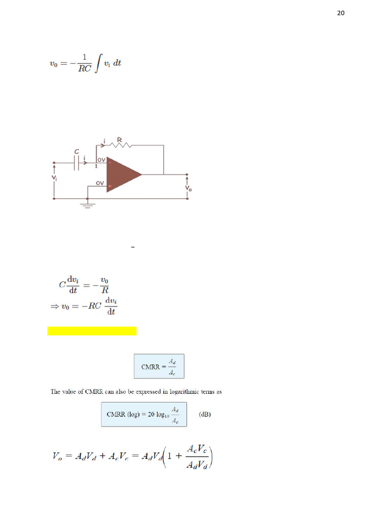 Op Amp Differentiator and Parameters Guide | PDF | P–N Junction ...
